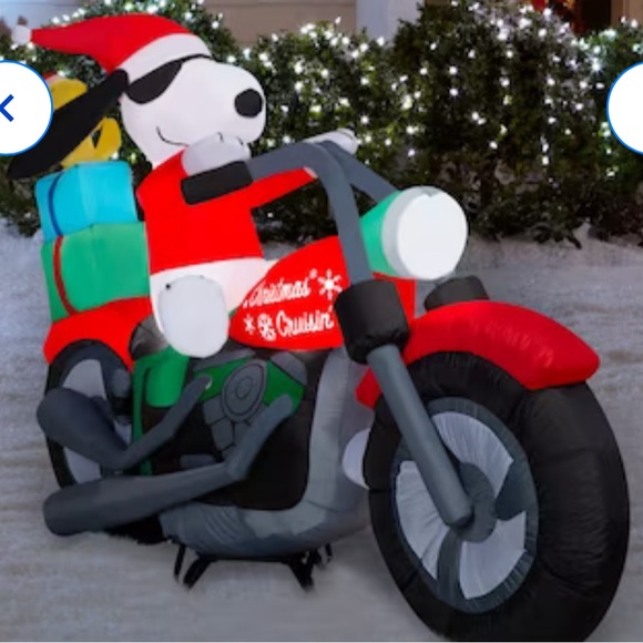 Peanuts | Holiday | Peanuts 7 Ft Wide Snoopy Woodstock Motorcycle ...